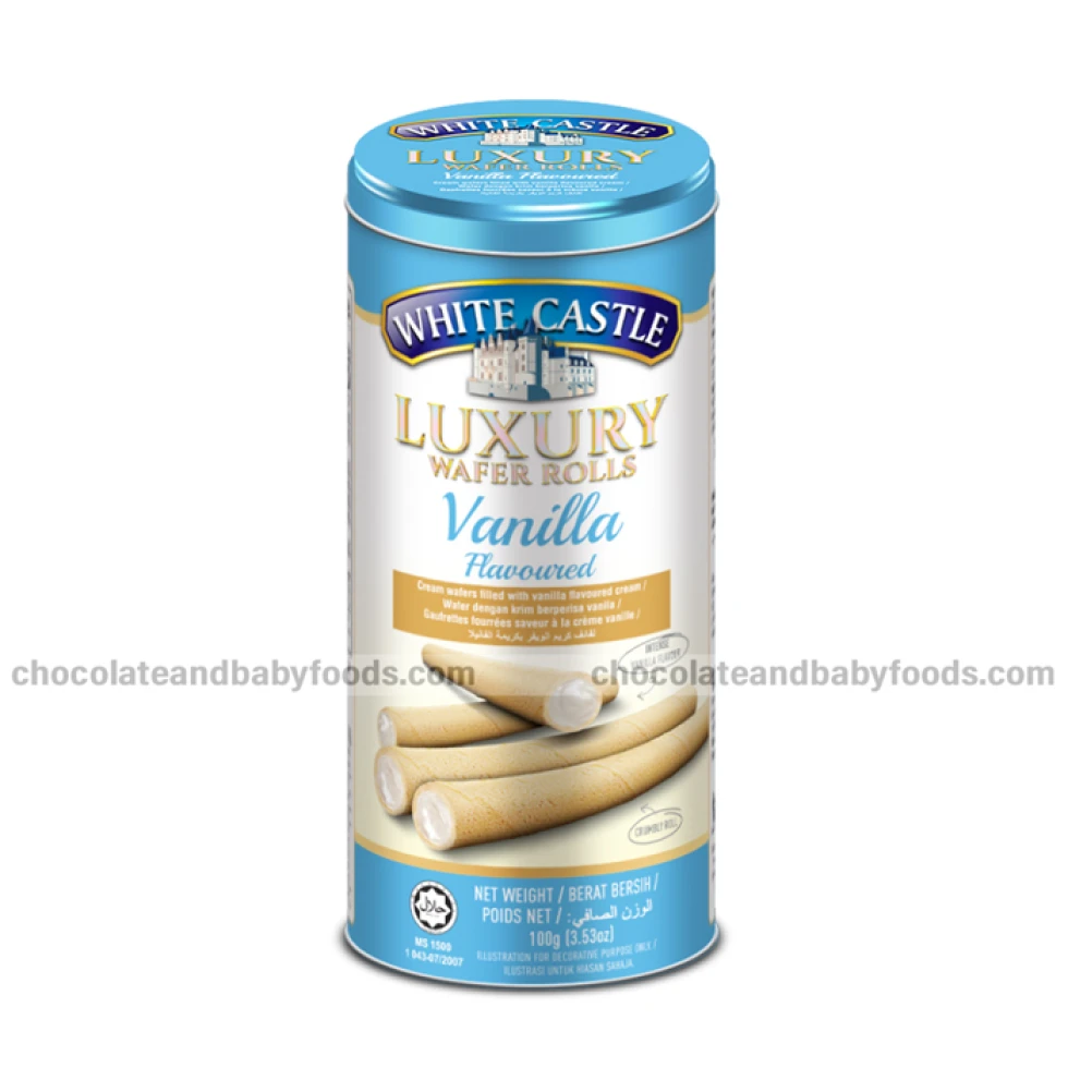 White Castle Luxury Wafer Rolls Vanilla Flavor 100gm - Chocolate & Baby ...