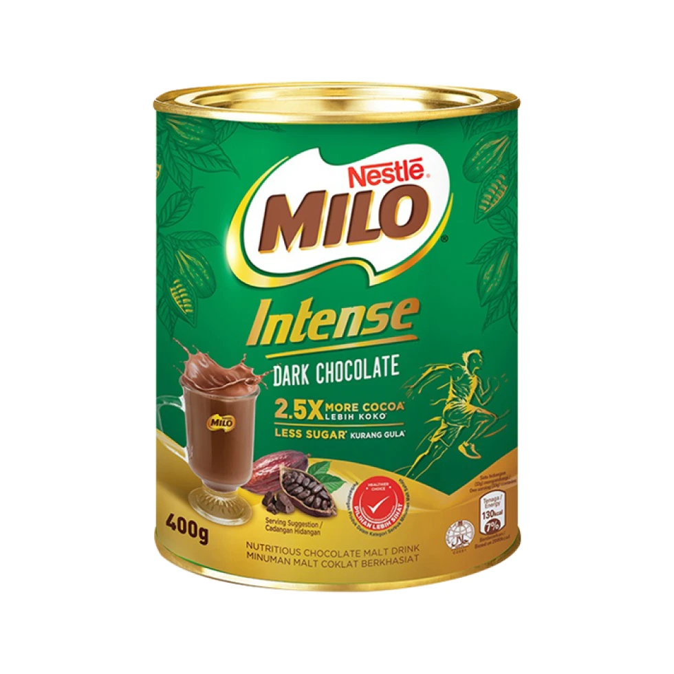 Milo Intense Dark Chocolate Powder (Tin) 400gm - chocolateandbabyfoods.com