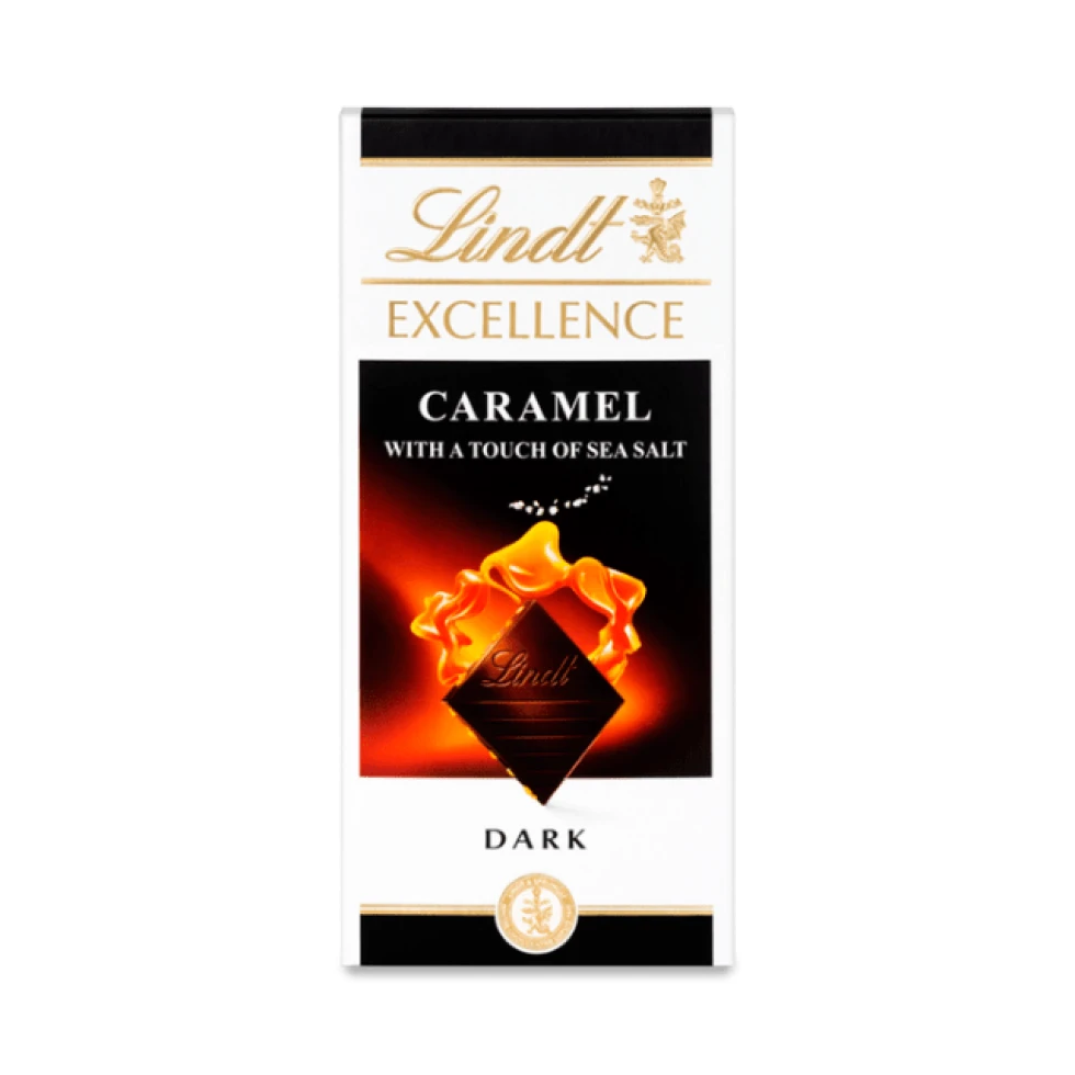 Lindt Excellence Caramielised With A Touch Of Sea Salt Dark Chocolate ...