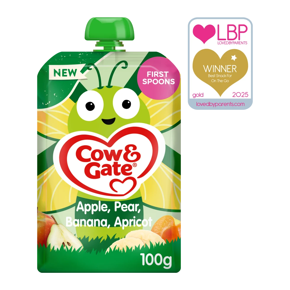 Cow & Gate Apple, Pear, Banana, Apricot Baby Pouch (4mnths) 100g ...